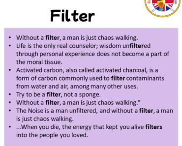 Sentences For Filter Archives - English Grammar Here