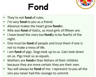 Fond in a Sentence in English Archives - English Grammar Here