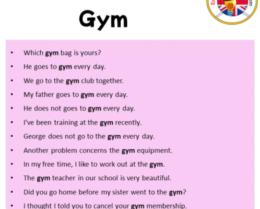 Sentences For Gym Archives - English Grammar Here
