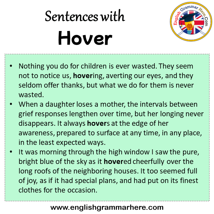 Sentences With Hover Hover In A Sentence In English Sentences For 