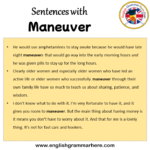 Sentences with Maneuver, Maneuver in a Sentence in English, Sentences ...