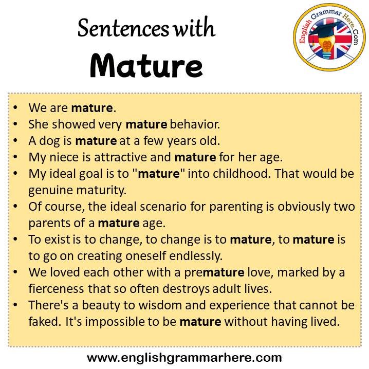 Sentences With Mature Mature In A Sentence In English Sentences For Sentences With Mature Mature In A Sentence In English Sentences For