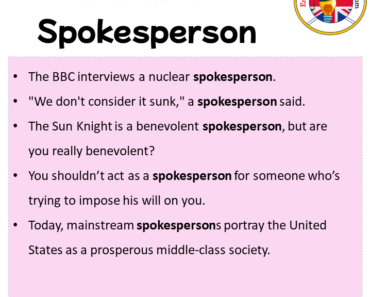 Sentences with Spokesperson Archives - English Grammar Here