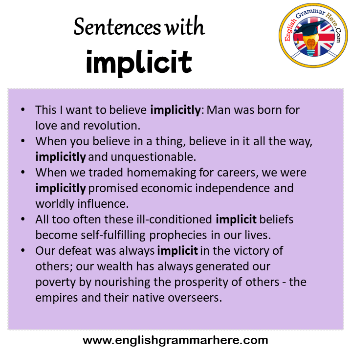Sentences For Implicit Archives English Grammar Here