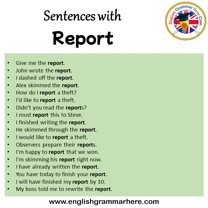 Sentences With Report Report In A Sentence In English Sentences For Sentences With Report Report In A Sentence In English Sentences For